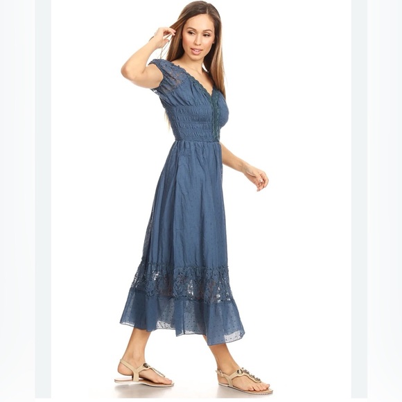 Anna-Kaci | Dresses | Anna Kaci Boho Peasant Maxi Dress Sz Xxl | Poshmark